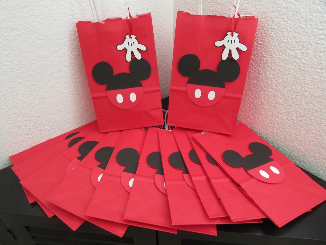 12PC Mickey Mouse Gift Bags Mickey Mouse Treat Bags Mickey Mouse Favor ...