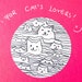 Cats Waves /// 3 Stickers /// Cats /// Linedrawing - Etsy
