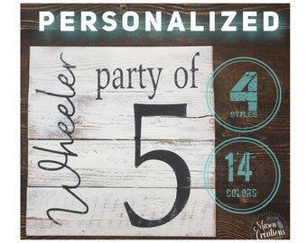 Party of 5 sign | Etsy