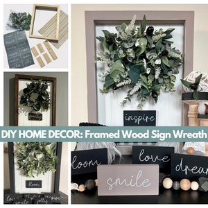 Simple Sentiments Framed Wood Sign Wreath & Quotes Interchangeable - Etsy