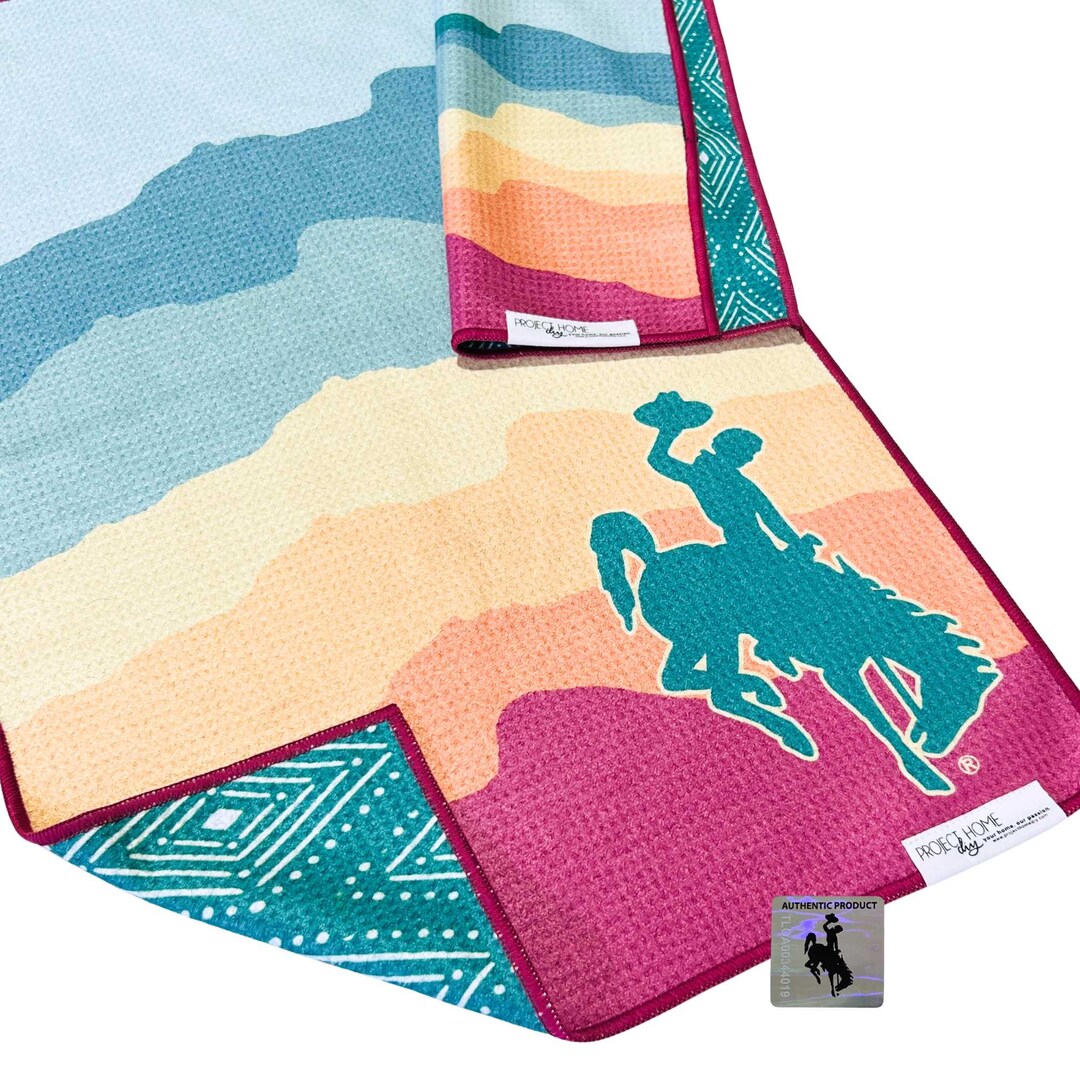 Summer Wyoming Cowboy | Waffle Weave Microfiber Towels Kitchen & Bath ...