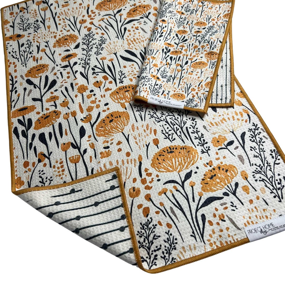 Marigold Mania | Waffle Weave Microfiber Towels Kitchen & Bath - Etsy