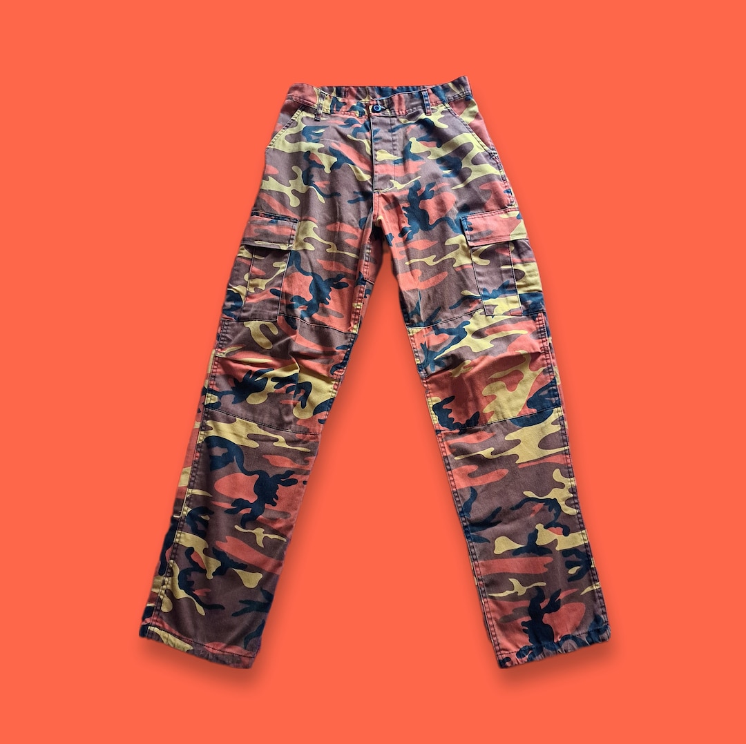 Vintage Orange Camouflage Military Utility Cargo Pants - 90's - Etsy