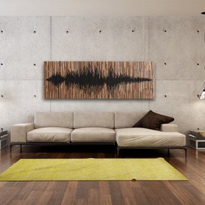 Soundwave Sculpture, Wood Abstract Sound Wave, Reclaimed Wood Wall Art ...