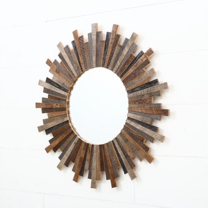 Sunburst Mirror 31" Made of Old Barn Wood - Etsy