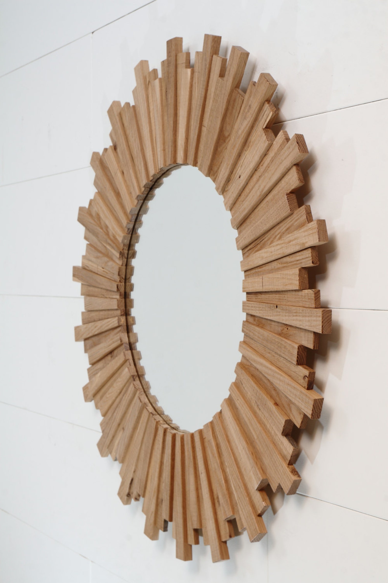 Sunburst Mirror 31 X 1 Made of Old White Oak - Etsy