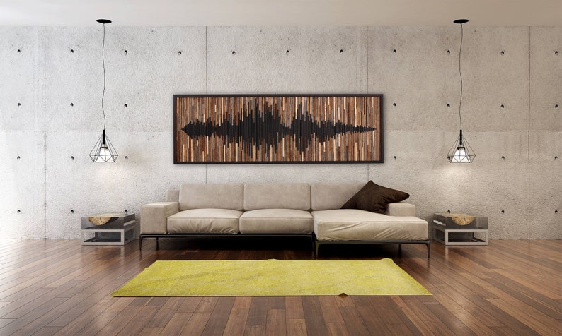 Soundwave Wood Sculpture Abstract Sound Wave Wall Art - Etsy