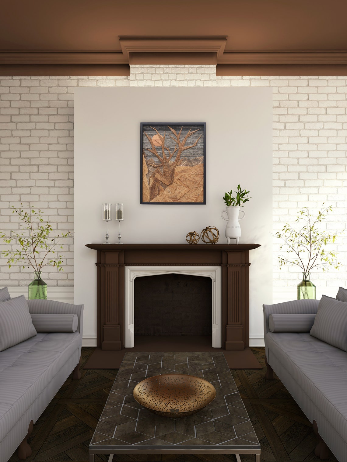 Cedar Tree 2 Reclaimed Wood Wall Art Wood Art Landscape - Etsy