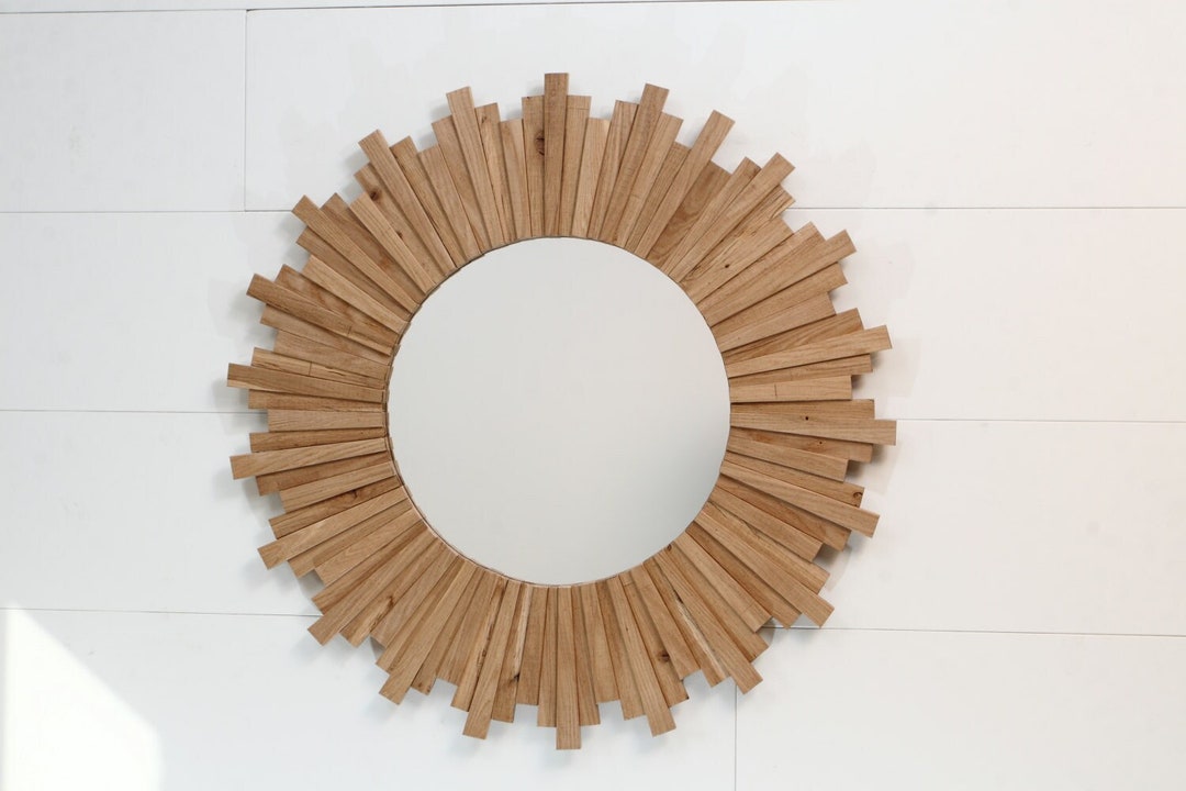 Sunburst Mirror 31" X 1" Made of Old White Oak, Reclaimed From an Old ...