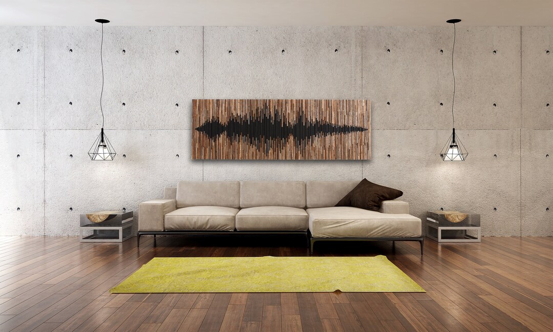 Soundwave Sculpture, Wood Abstract Sound Wave, Reclaimed Wood Wall Art ...