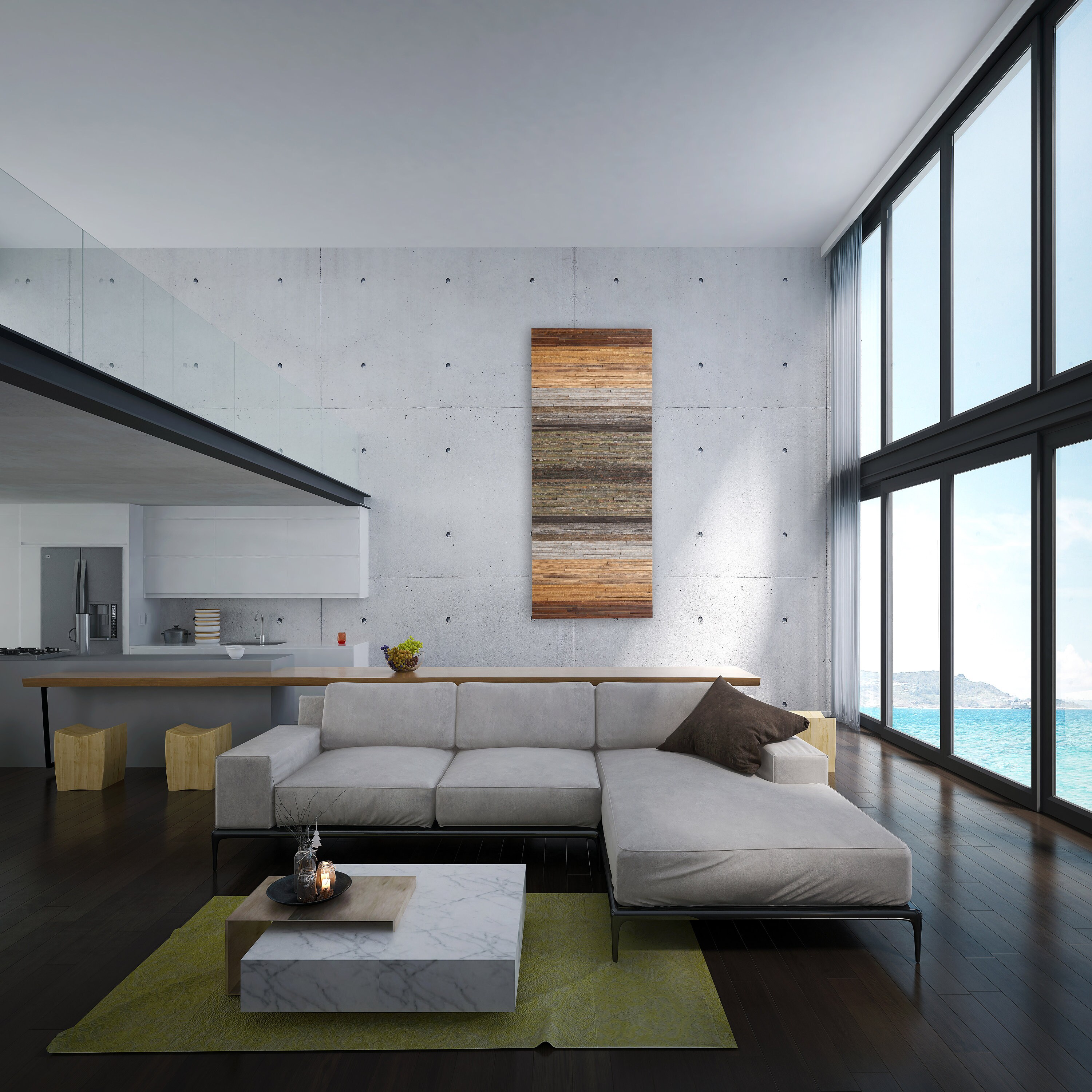 Gradient Moss Series Reclaimed Wood Wall Art Large Wall Art - Etsy Canada