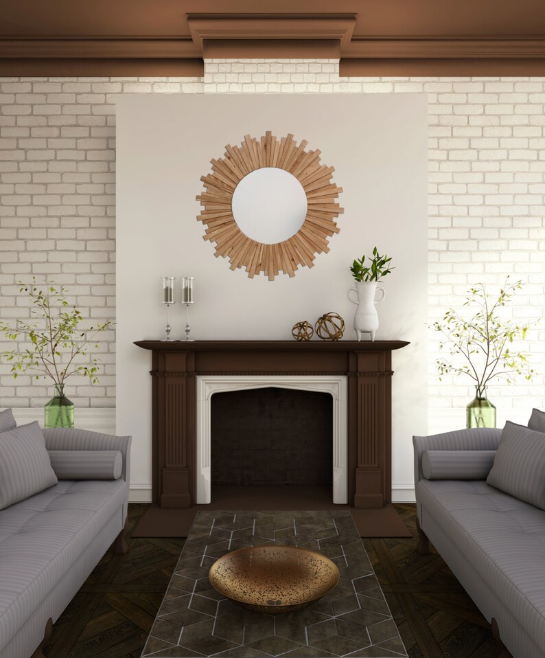 Sunburst Mirror 31 X 1 Made of Old White Oak - Etsy
