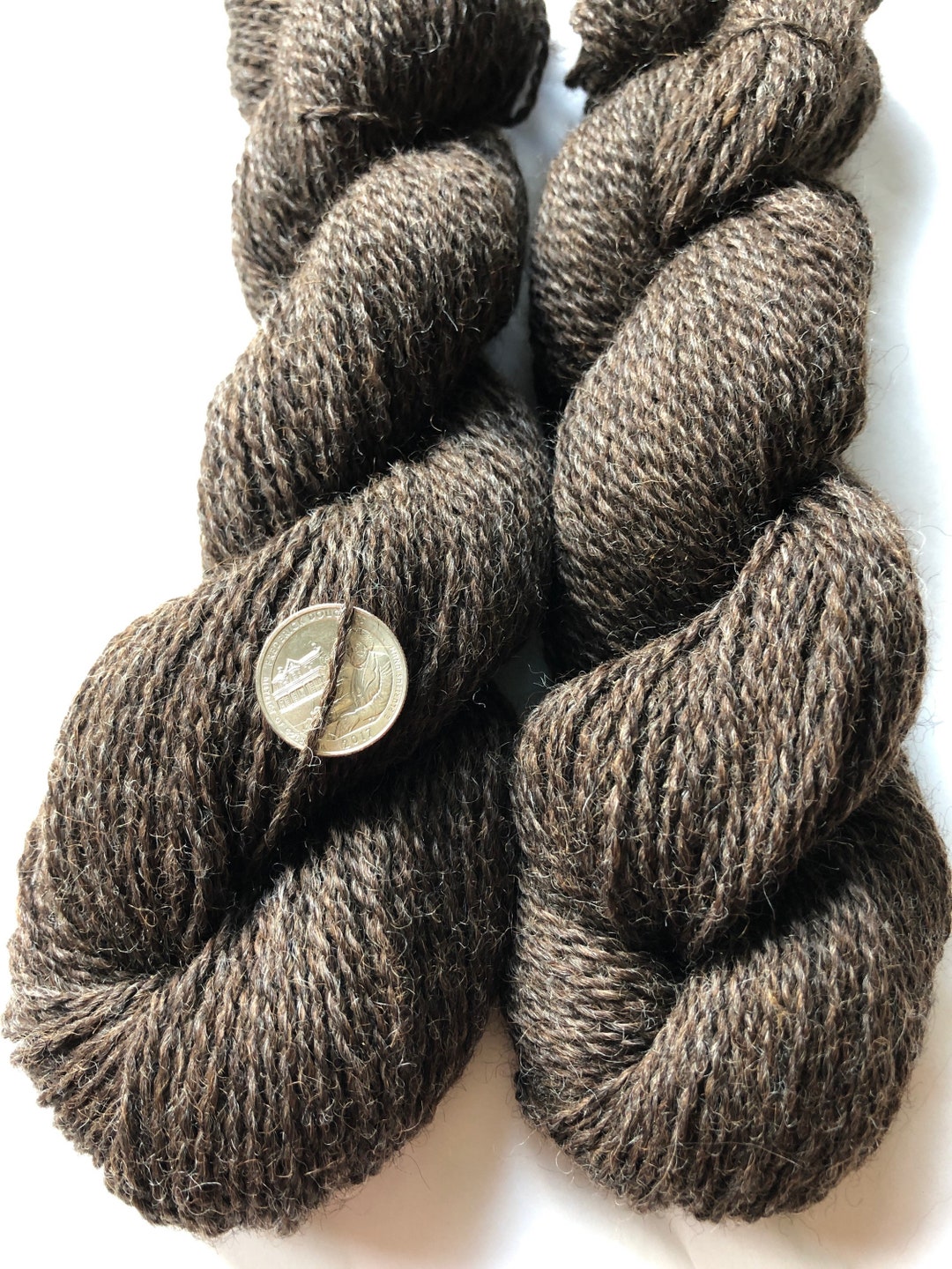 Worsted Weight Natural Color Brown Border Leicester Yarn - Etsy