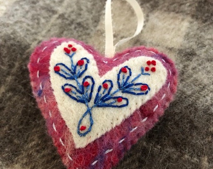 Wool Felt Heart, Heart Ornament, - Etsy