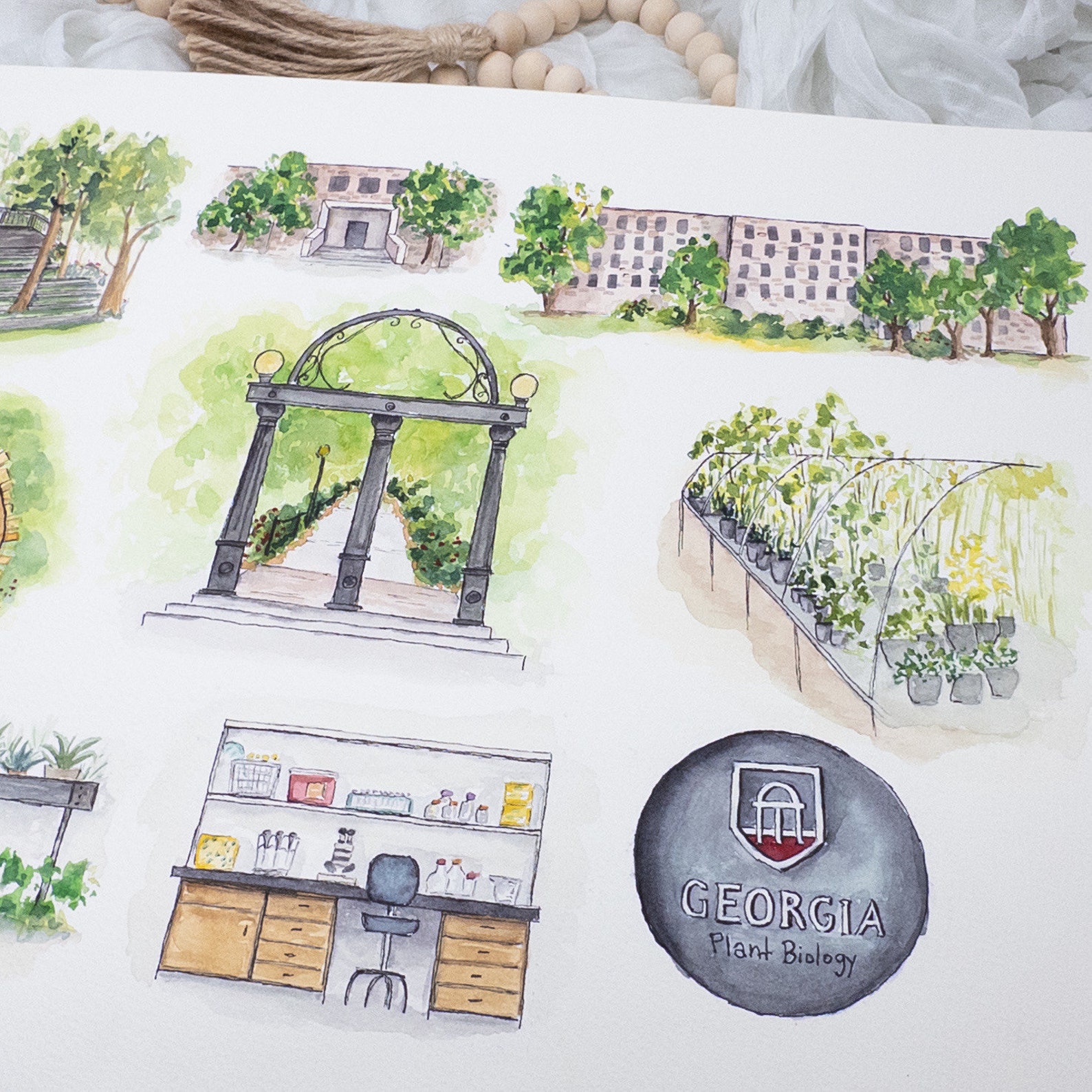 Custom College Map Graduation Gift Watercolor Doctorate Graduate Gift ...