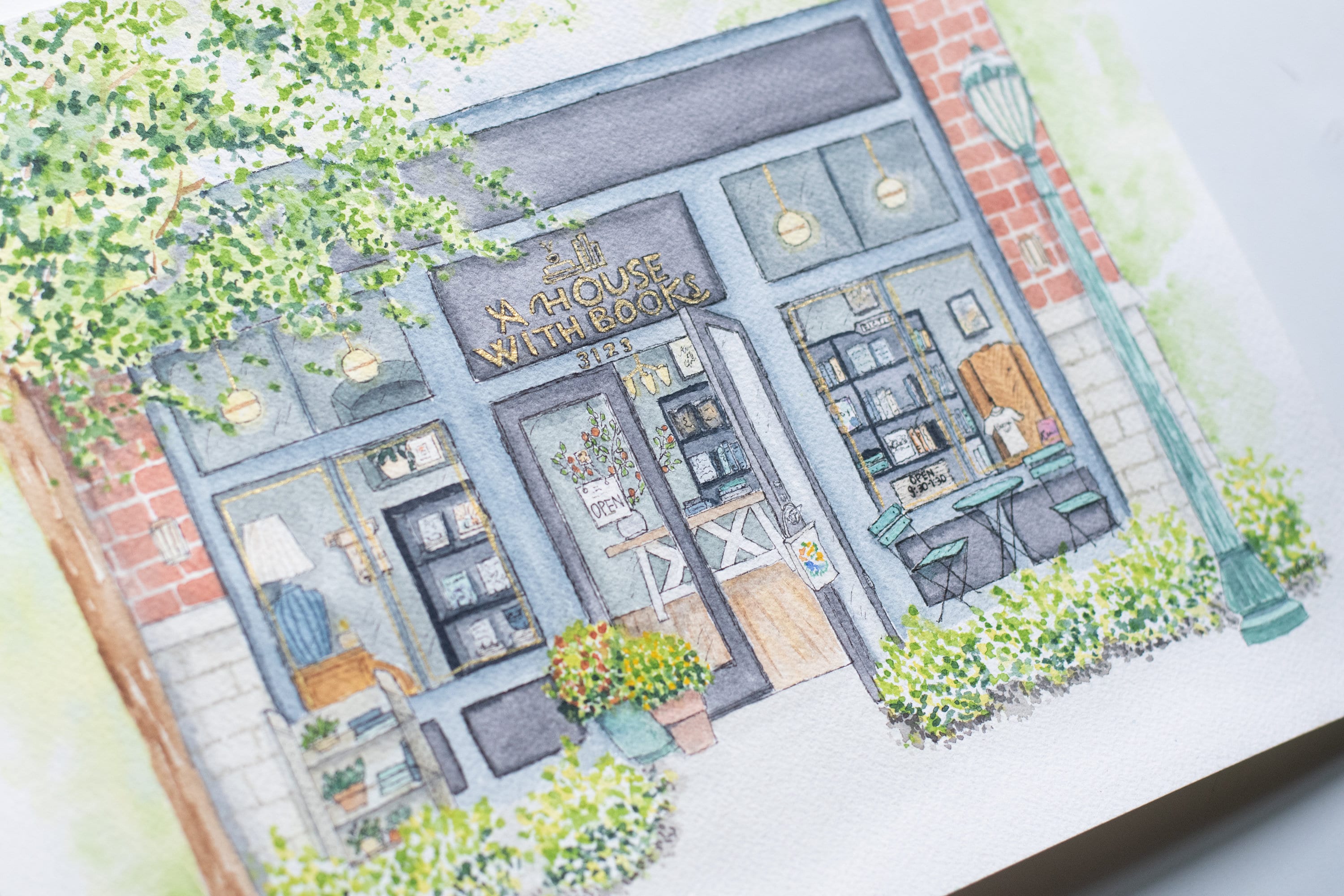 Custom Storefront Watercolor Painting | Business Owners Anniversary ...