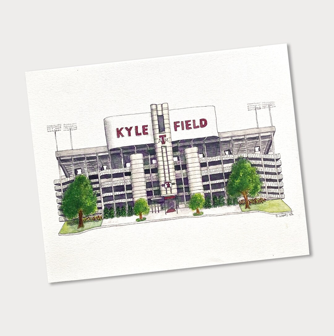 Kyle Field Painting Watercolor Print | Aggie Art | Aggie Graduation ...