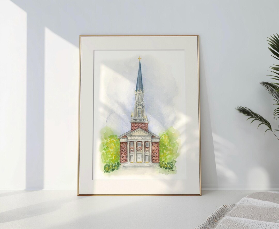SMU Perkins Chapel Watercolor Art Print, Giclee Print Resembles ...