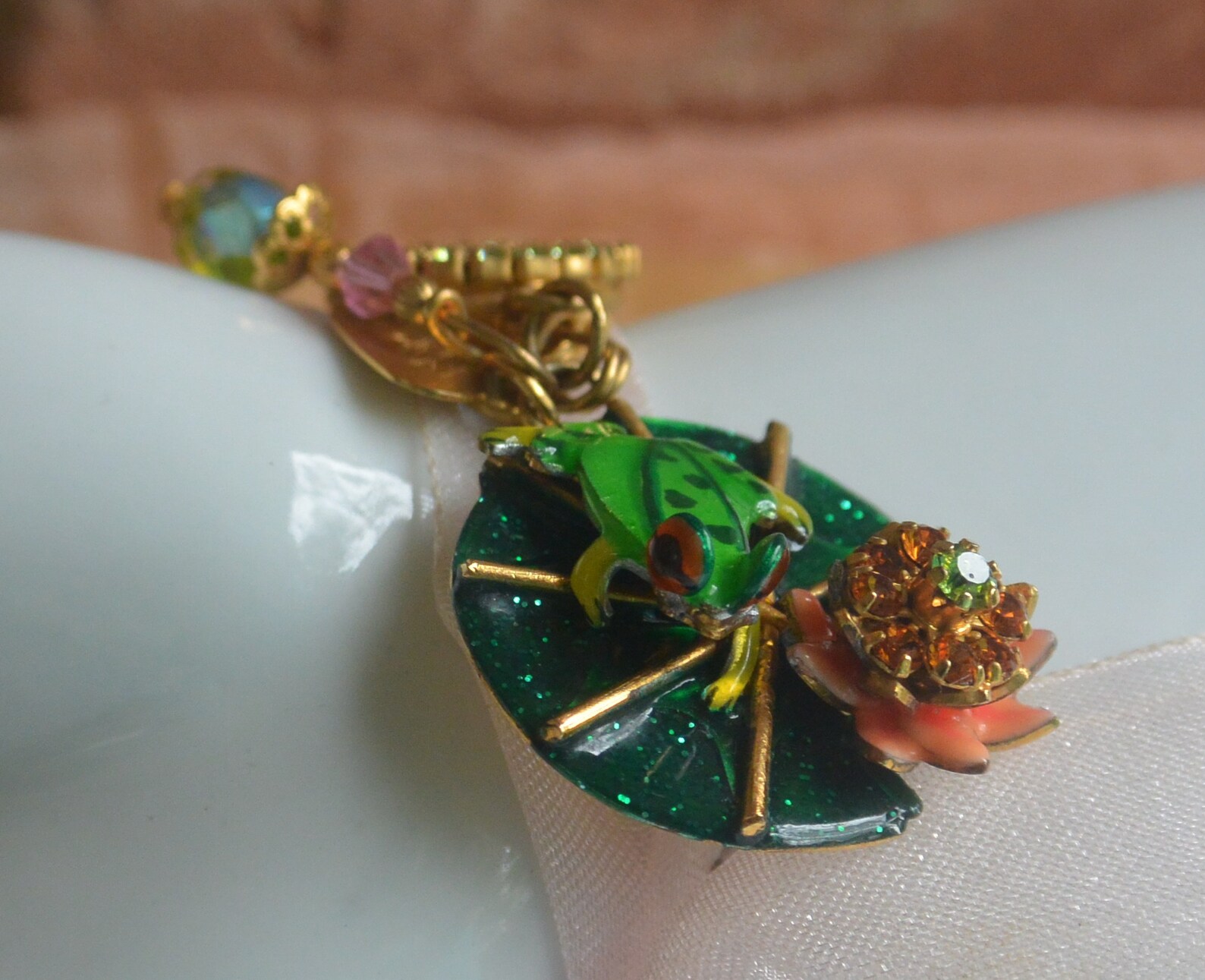 Lunch at the Ritz Earrings - Signed, Frogs/lily Pads, Pierced, Vintage ...