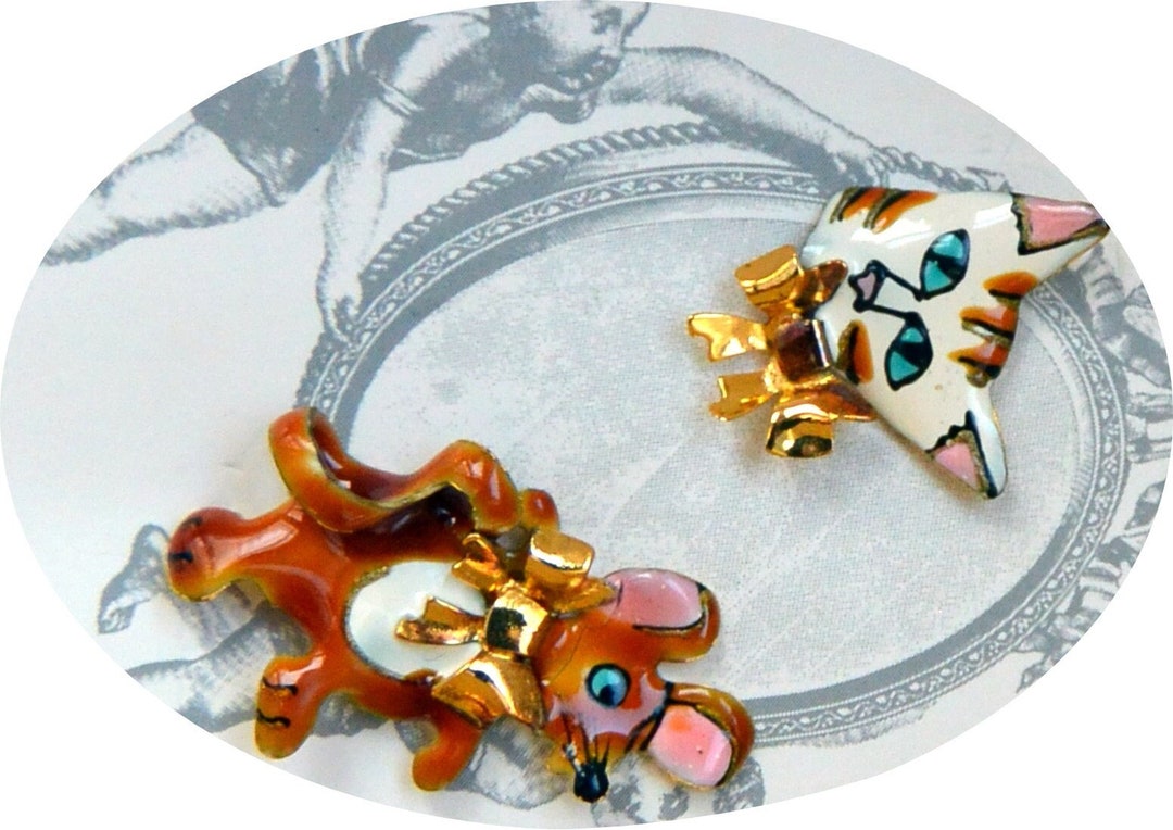 Lunch at the Ritz Earrings - Signed, Katz & Meese, Orig Card, Pierced ...