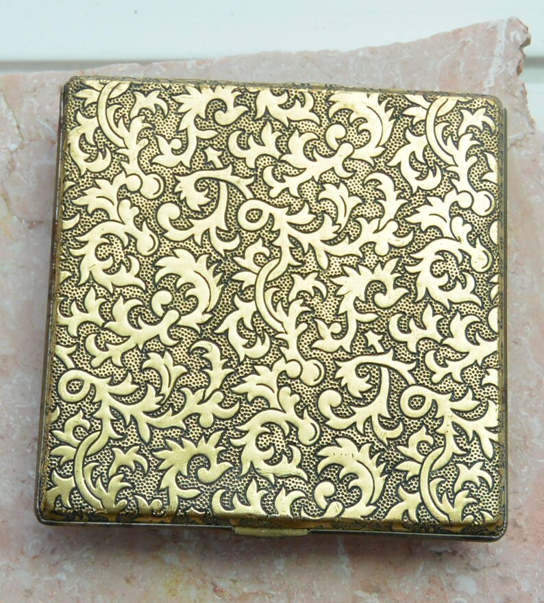 Art Deco Princess Powder Compact: Czechoslovakian Glass Cabochons ...