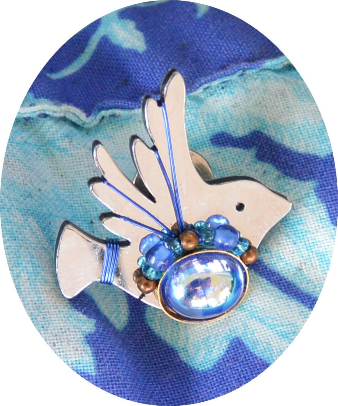Liztech Brooch, Peach Dove : Signed, Handcrafted USA, Retro Glass ...