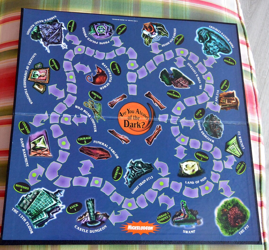 Game Board, Are You Afraid of the Dark, Replacement Board, Vintage ...