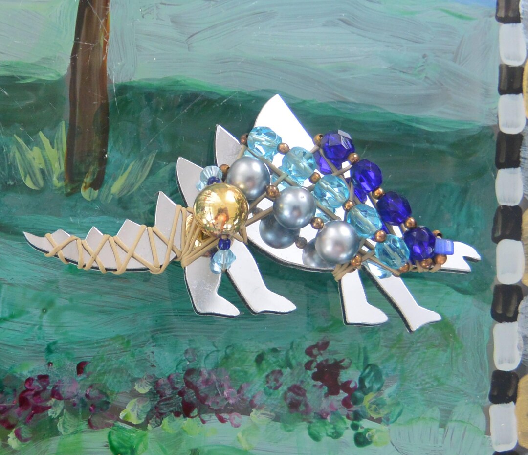 Liztech Brooch, Dinosaur Stegosaurus: Signed, Handcrafted USA, Retro ...