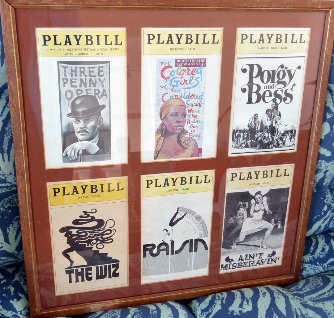 SALE! Art, 6 Orig Playbills, Famous US Plays, Framed - 6 Different ...