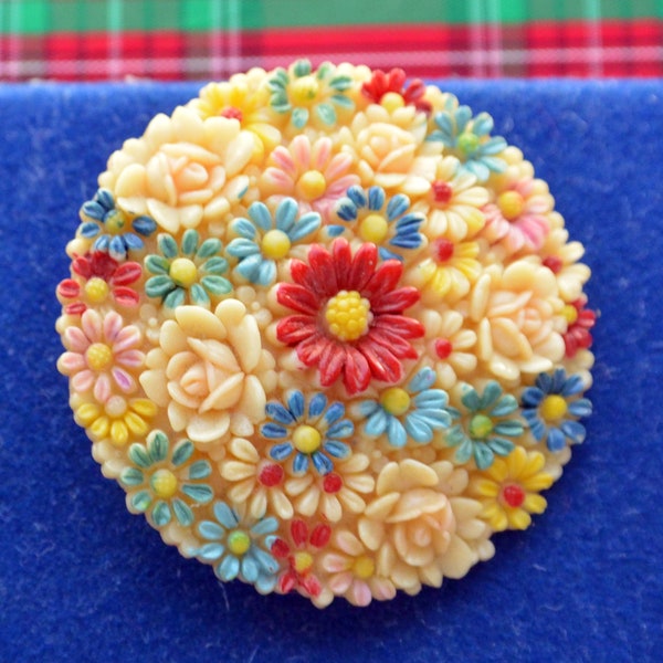 Bakelite Flower Pin - Etsy