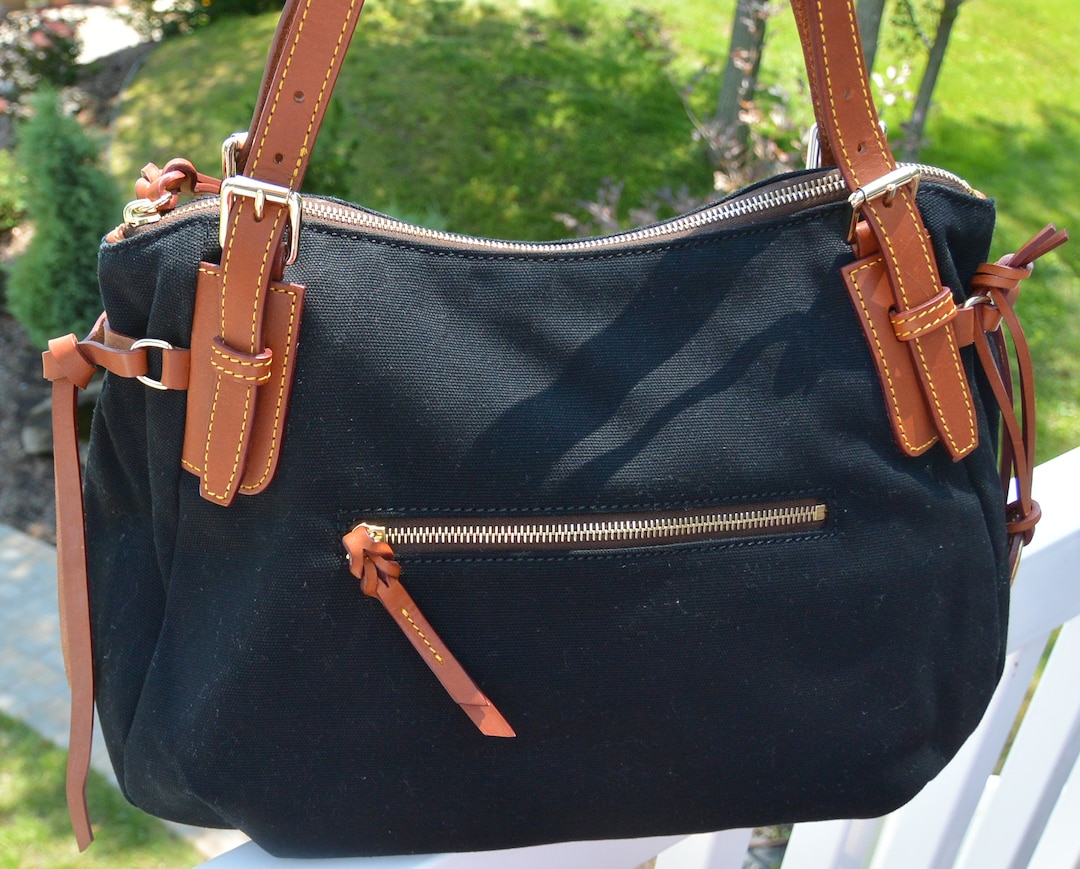 SALE! Dooney & Burke Satchel - UNUSED - Labels, Black/yellow Canvas ...