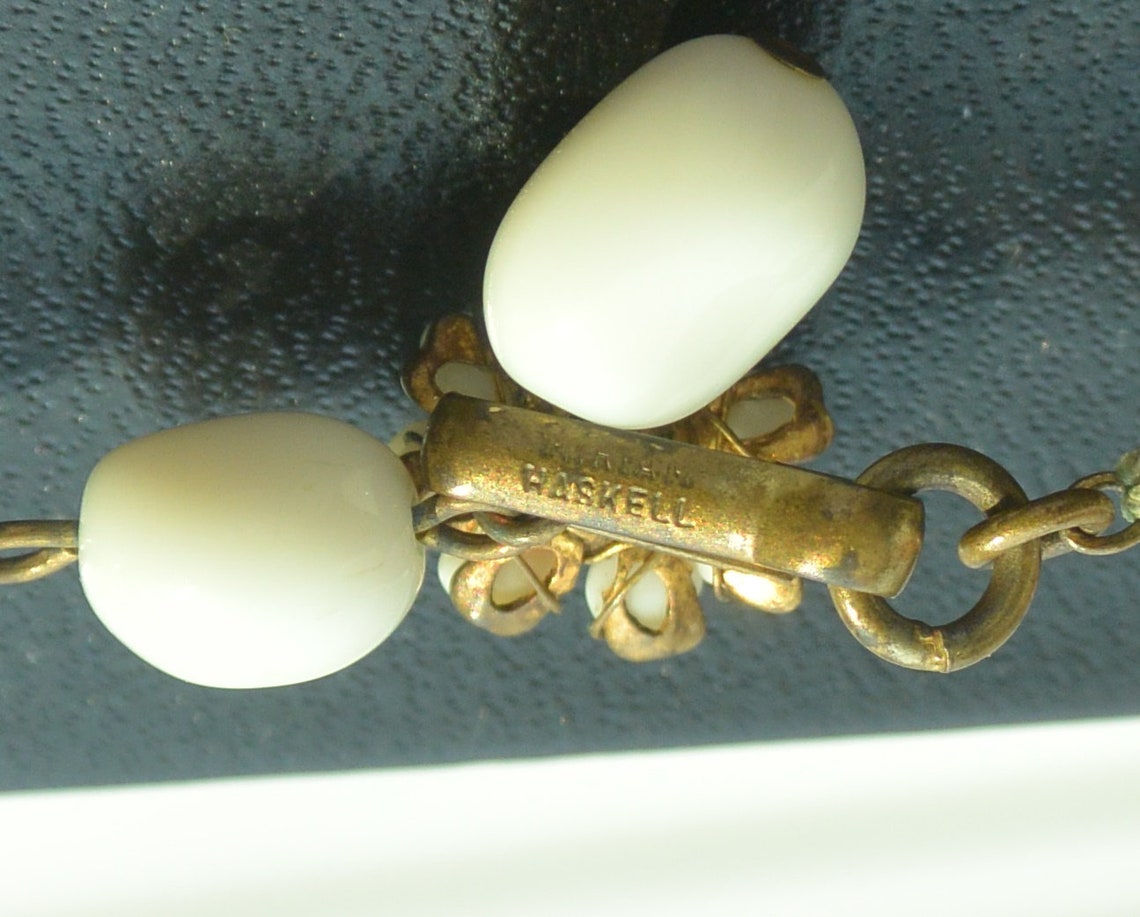 SALE Miriam Haskell Necklace Signed Elegant White Beads - Etsy