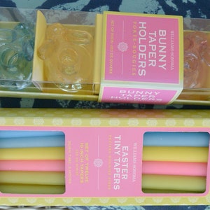 SALE William Sonoma Bunnies/tapers Sets UNUSED 4 Glass Bunnies, 12 ...