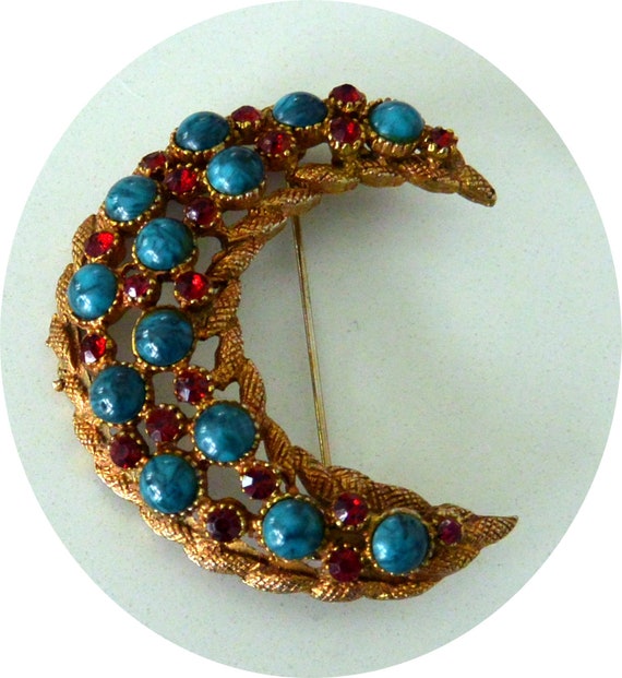 Vintage har brooch ruby - Gem