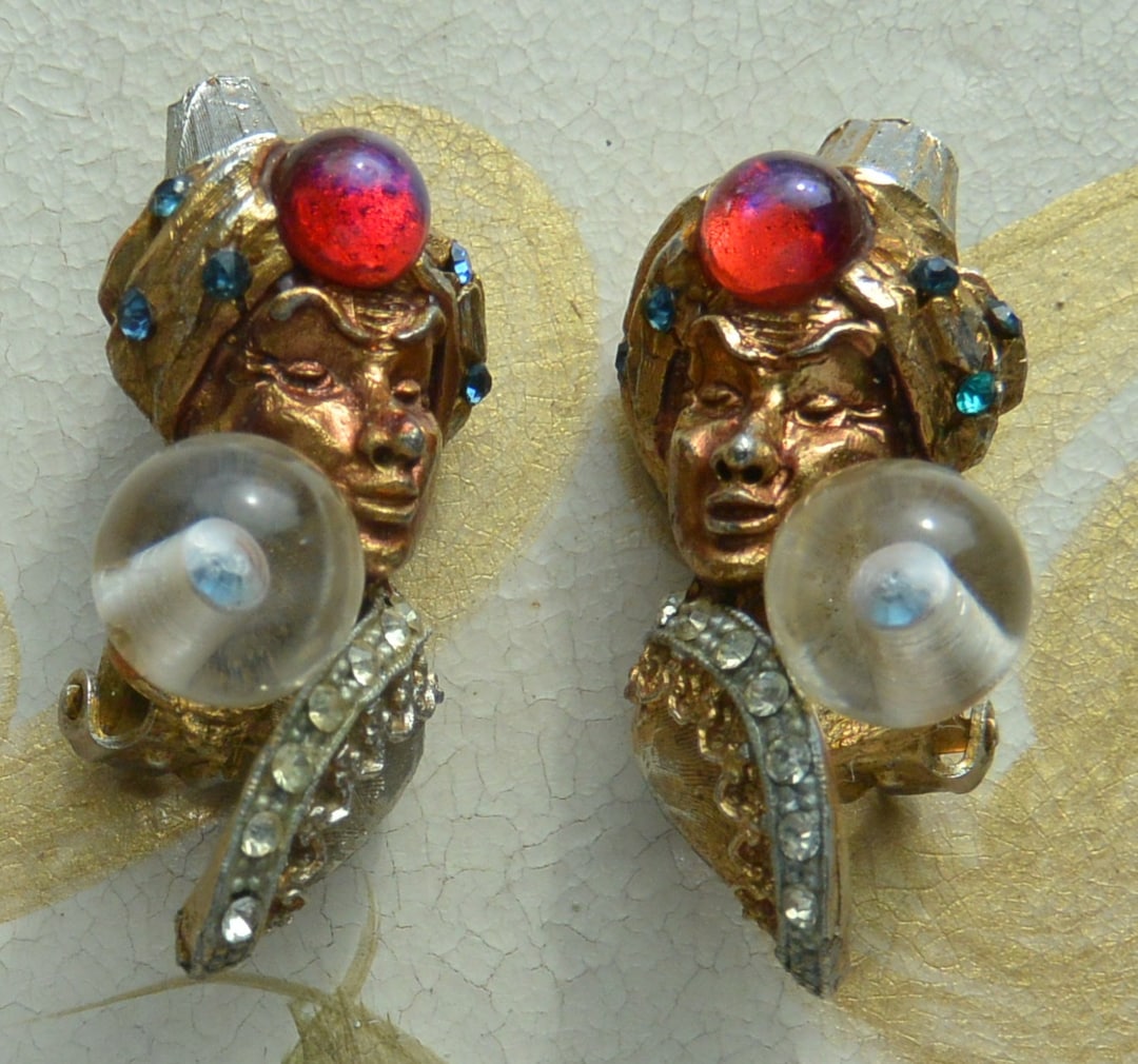 HAR Genie Earrings, Clip - Signed, Fortune Teller, Crystal Ball ...