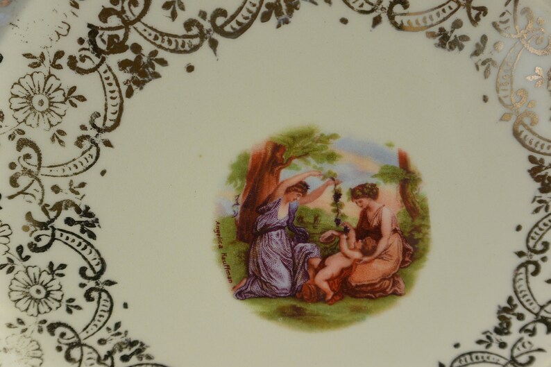 SALE Steubenville Adam Plate 22K Gold Hand Painted Center - Etsy