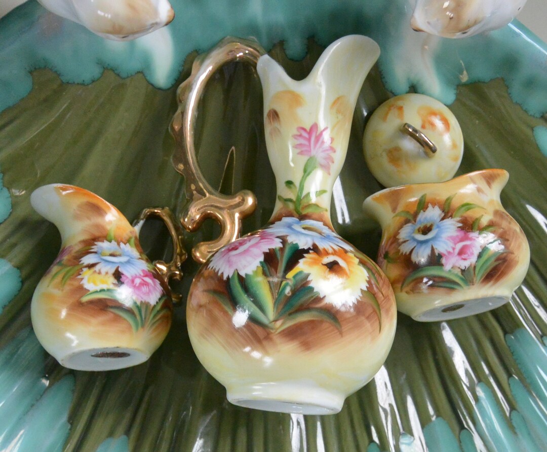 SALE! Enesco Floral Set, 4 Pieces - Ewer, Covered Sugar & Creamer ...