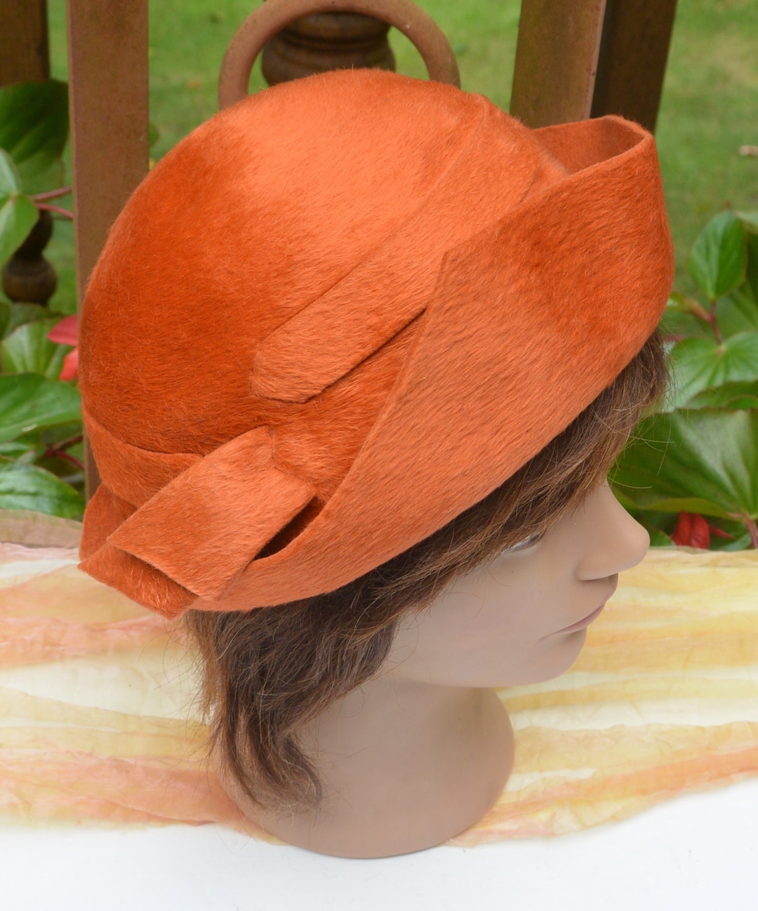 SALE! Elsa Schiaparelli Hat - Schiaparelli Paris Label, Orange Felt ...