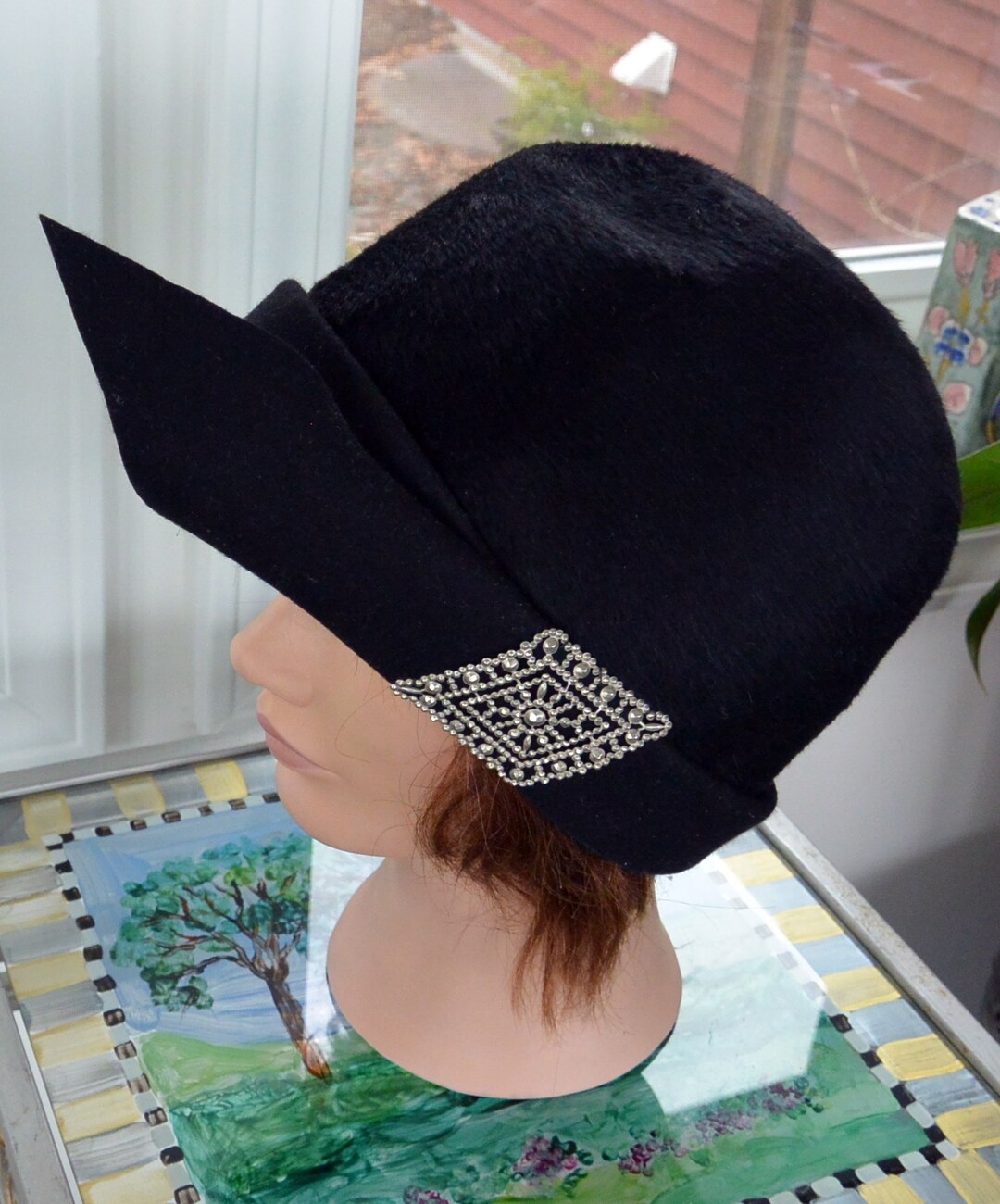 Elsa Schiaparelli Hat Schiaparelli Paris Label, Black Felt Wool, Art ...