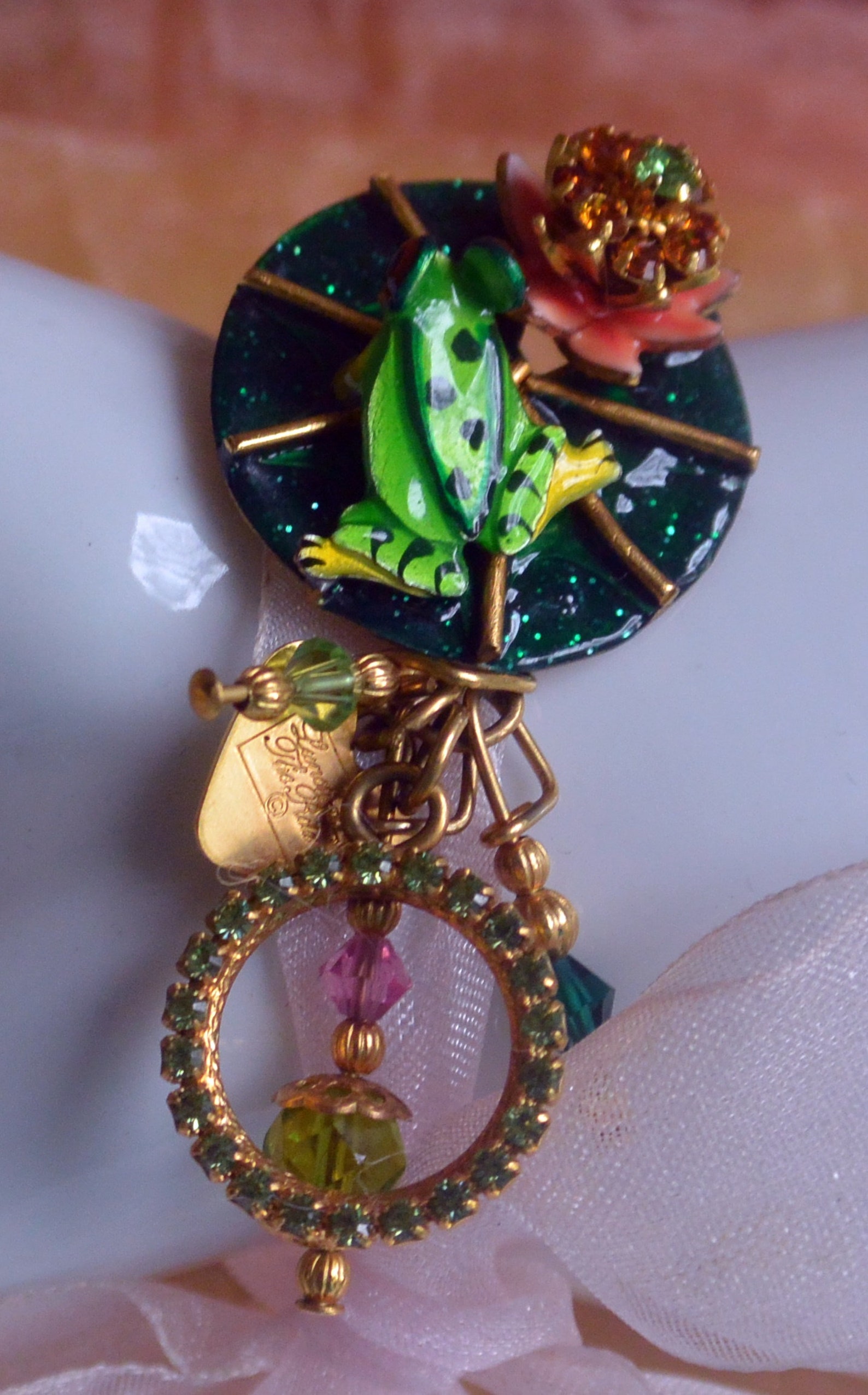 Lunch at the Ritz Earrings - Signed, Frogs/lily Pads, Pierced, Vintage ...