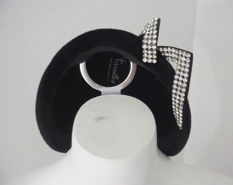 Rhinestone Felt Hat - Etsy