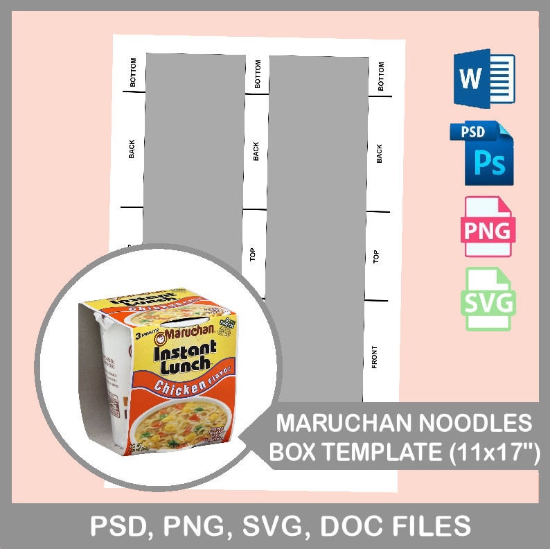 Maruchan Box Template Blank Template PSD PNG Microsoft | Etsy