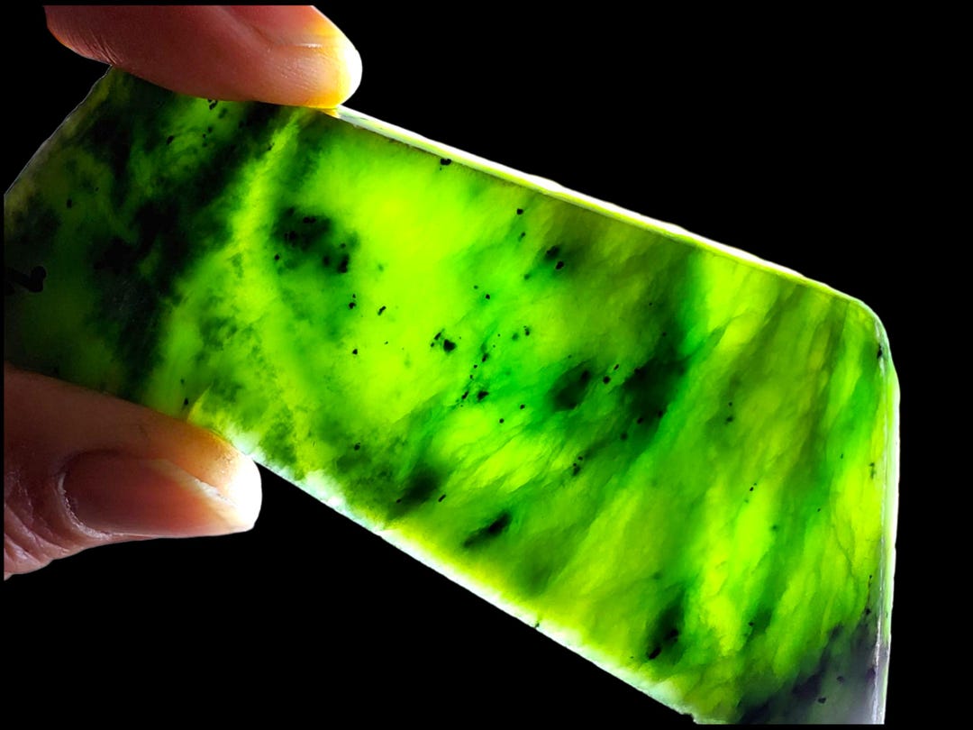 BC Jade Slab ~ Nephrite Jade ~ 64 Grams ~ Bright Green ~ Ideal for ...