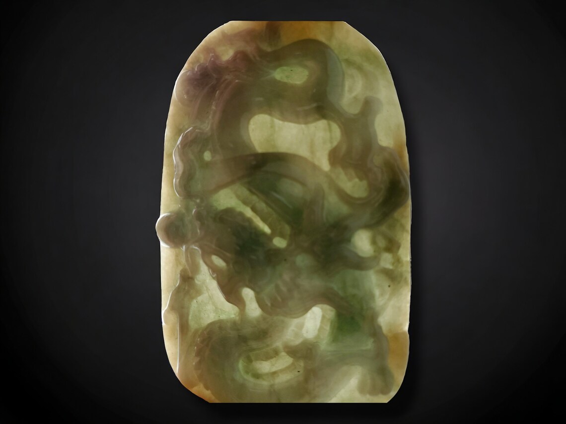 Large Burmese Jade Dragon Pendant 71mm X 42mm X 7mm, 34g - Etsy