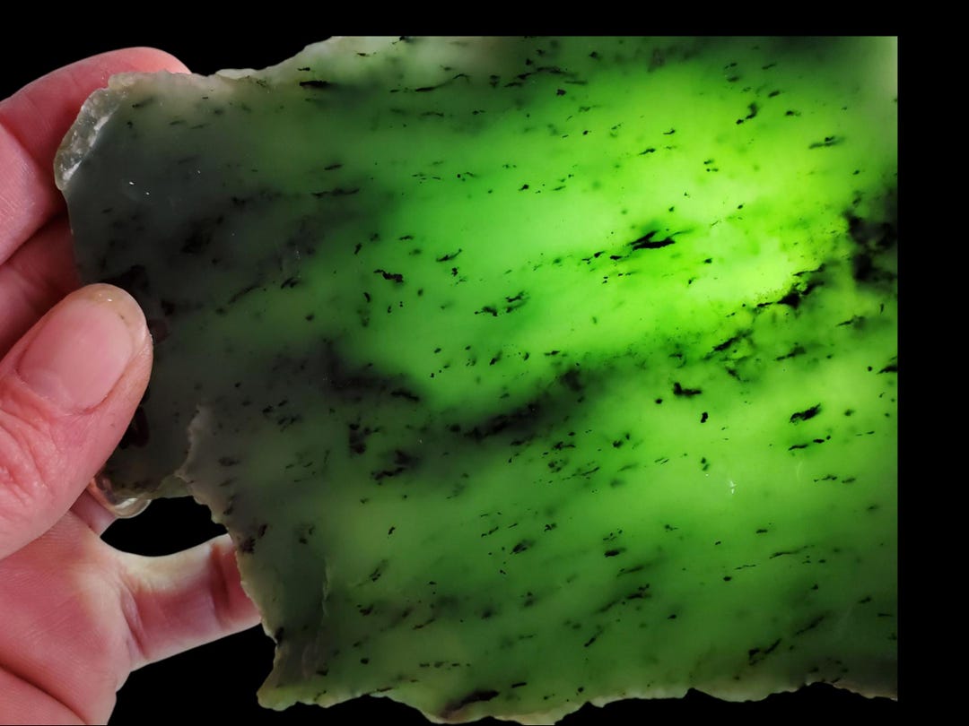 BC Jade Slab ~ Nephrite Jade ~ 285 Grams ~ Bright Green ~ Ideal for ...