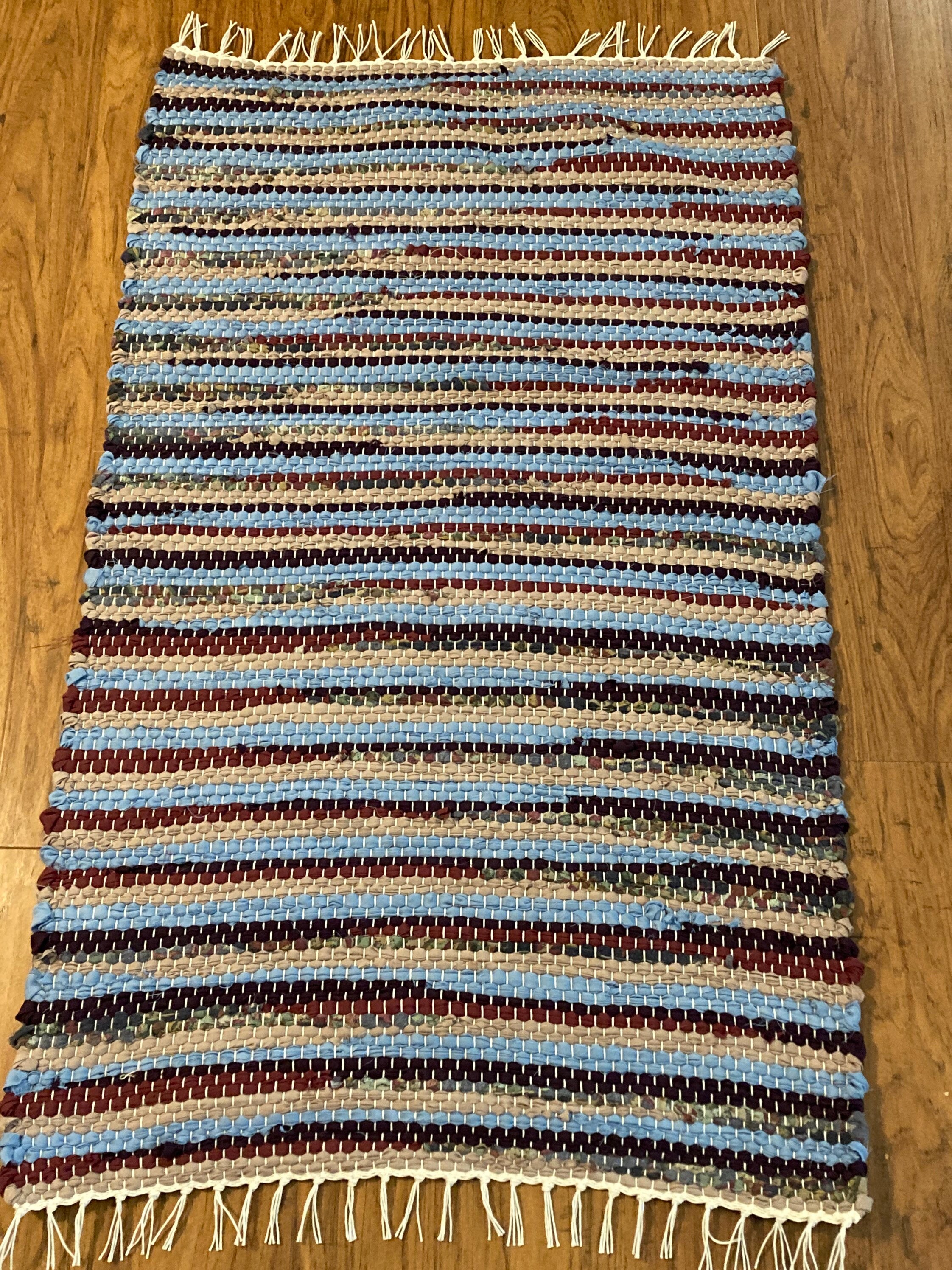 and greens. blues Handwoven rag rug in pastel peaches Floor & Rugs Rugs ...
