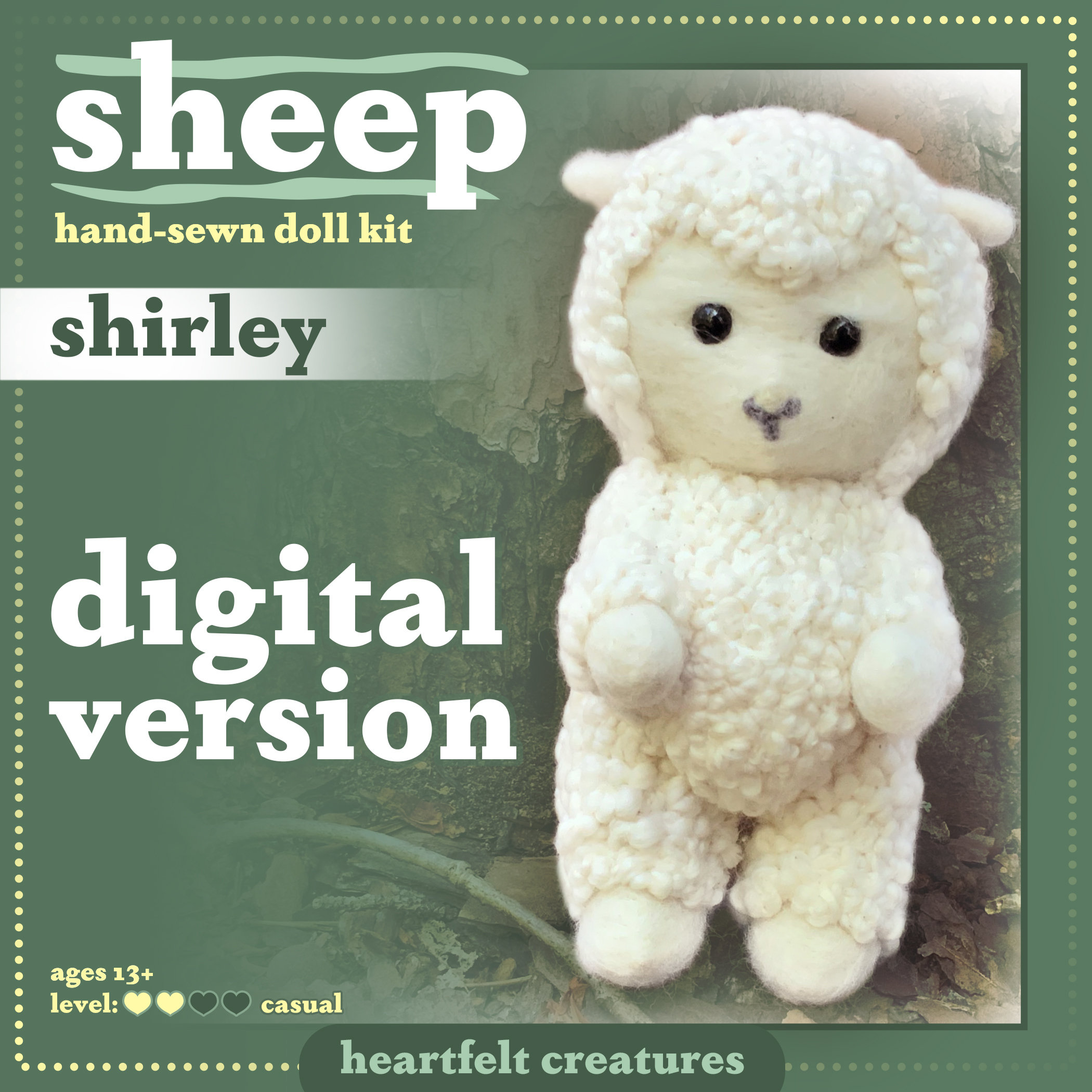 DIY Sheep Hand Sewn Doll Pattern, Wool Felt Sheep Doll Pattern ...