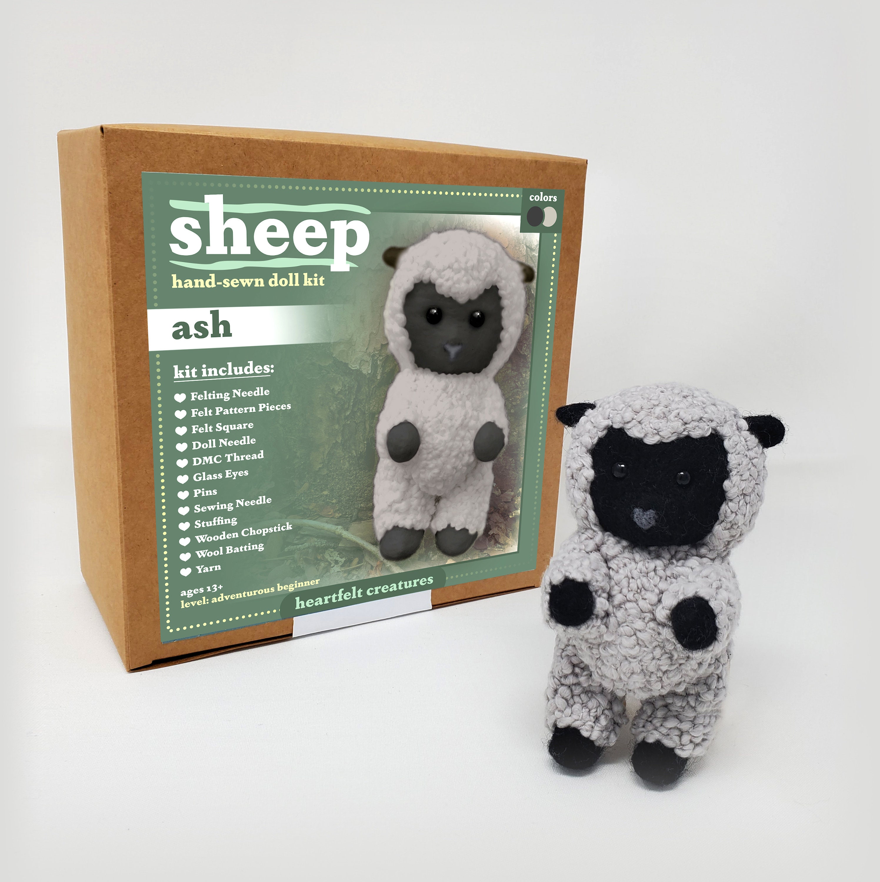 DIY Sheep Hand Sewn Doll Kit Felt Doll Kit Wool Felt Sheep - Etsy