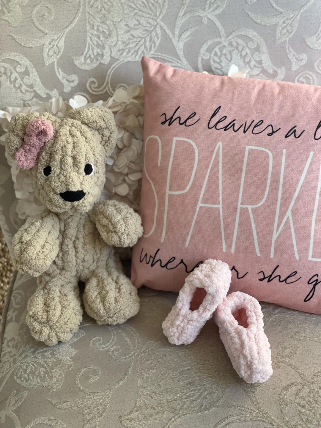 Chunky Knit Teddy Bear Snuggler | Child Toddler | Baby Gift | Lovey ...