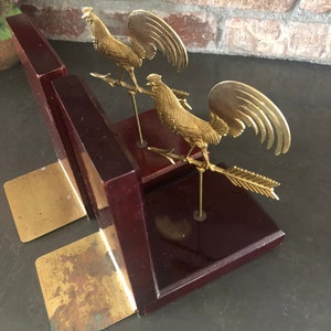 Brass Rooster Bookends - Rooster Weathervane - Pair Brass Bookends ...